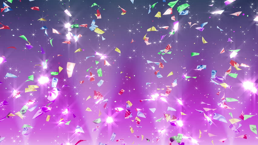 Red Shiny Confetti. Computer Generated Seamless Loop Abstract Motion ...