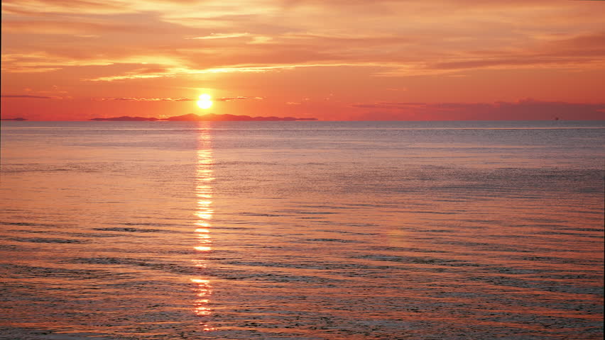 Beautiful Sunset Scenery Ripple Sea Stock Footage Video (100% Royalty ...