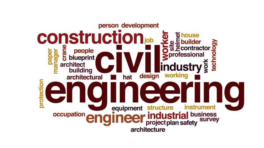 Civil Engineering Animated Word Cloud. Stock Footage Video (100% ...