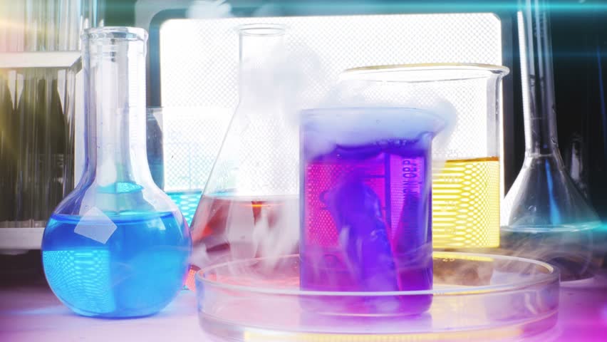 Stock video of laboratory equipment. laboratory experiment. chemical ...