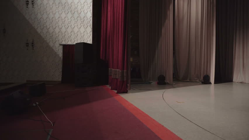 Closing Red Curtain Theater Stage Stock Footage Video (100% Royalty ...
