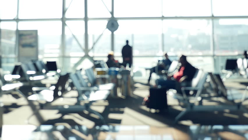 Defocused Modern Airport Scene with Stock Footage Video (100% Royalty ...
