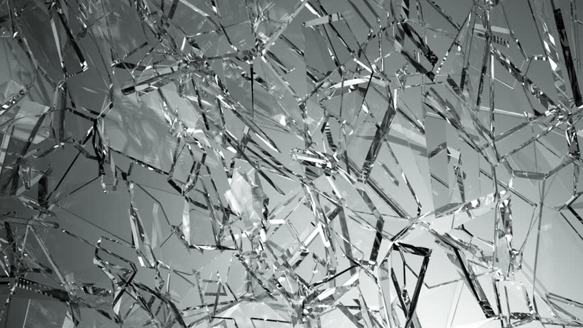 Cracked And Shattered Blue Glass With Slow Motion. Alpha Is Included ...