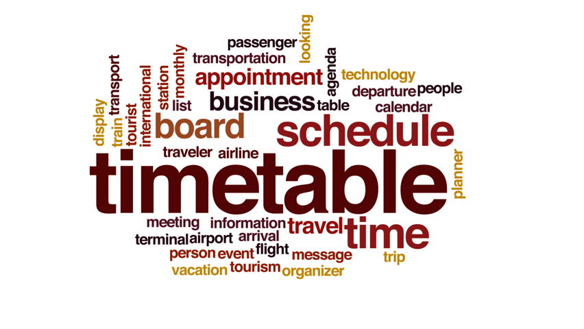 Timetable Animated Word Cloud, Text Design Animation. Stock Footage ...