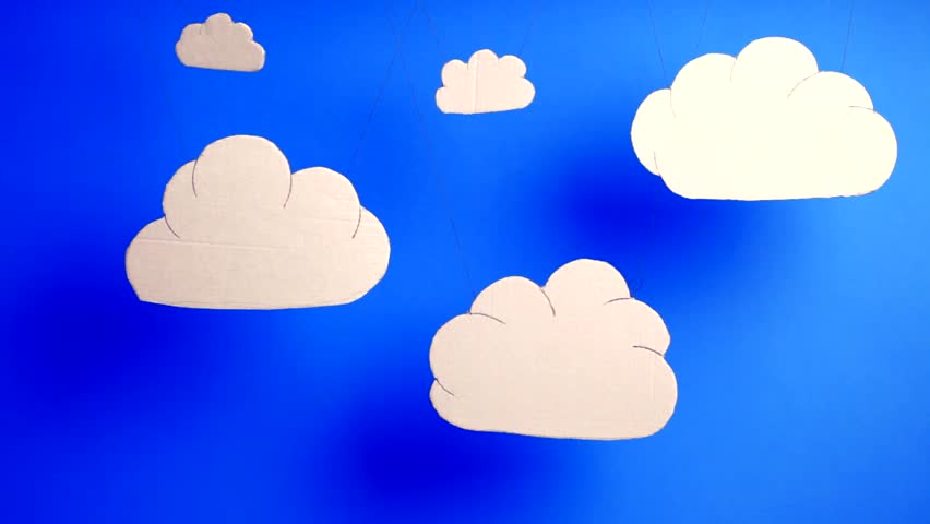 Moving White Cloud Cardboard Cutouts Stock Footage Video (100% Royalty ...