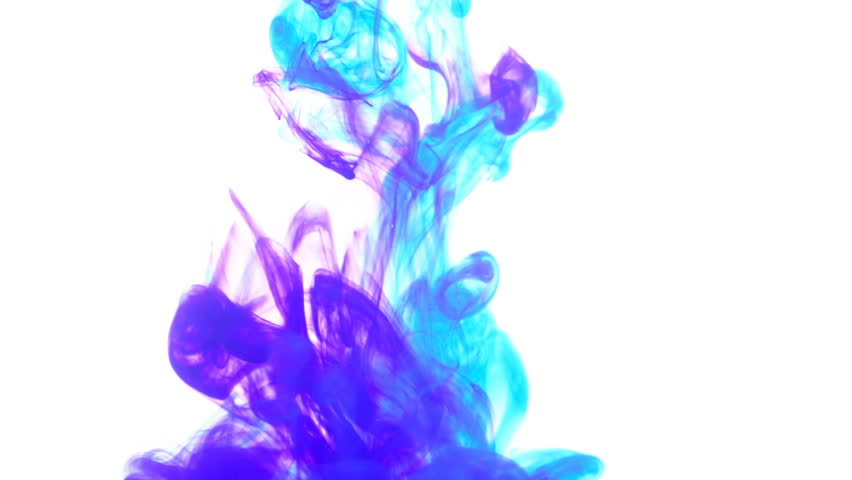 Color Ink Flowing In Water On White Background Stock Footage Video ...