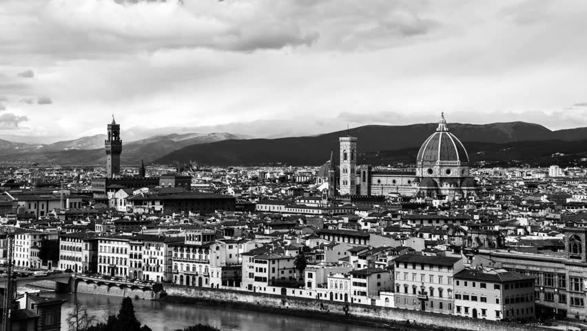 Florence, Italy Time-lapse in Black Stock Footage Video (100% Royalty ...