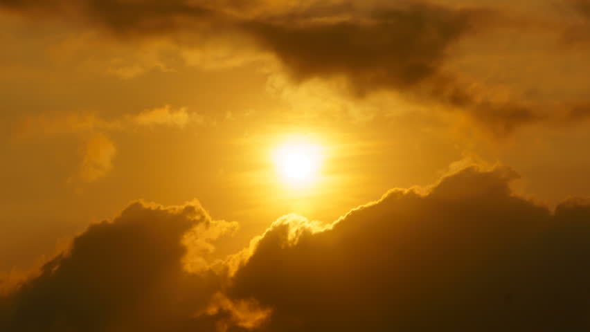 Sun Slowly Drops Behind Cloud Layers. Stock Footage Video 9972626 ...