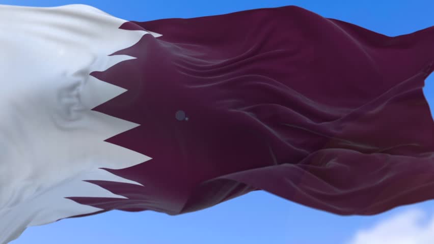 Amazing Waving Qatari Flag On Stock Footage Video (100% Royalty-free ...