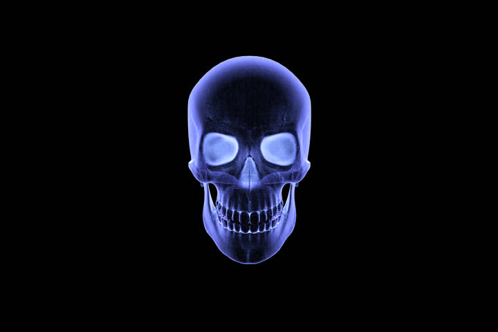 Human Skull 3D Wireframe Hologram In Motion. Nice 3D Rendering Stock ...