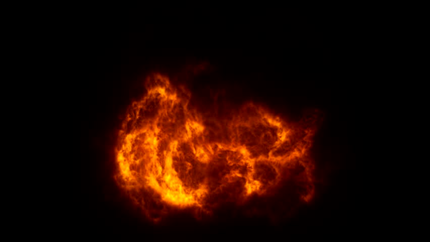 Fire Looping Aerial VFX Element With Alpha Channel Matte. Created Using ...