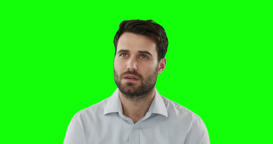 Man Isolated On Green Screen. Male Person People. Backgrounds. Handsome ...