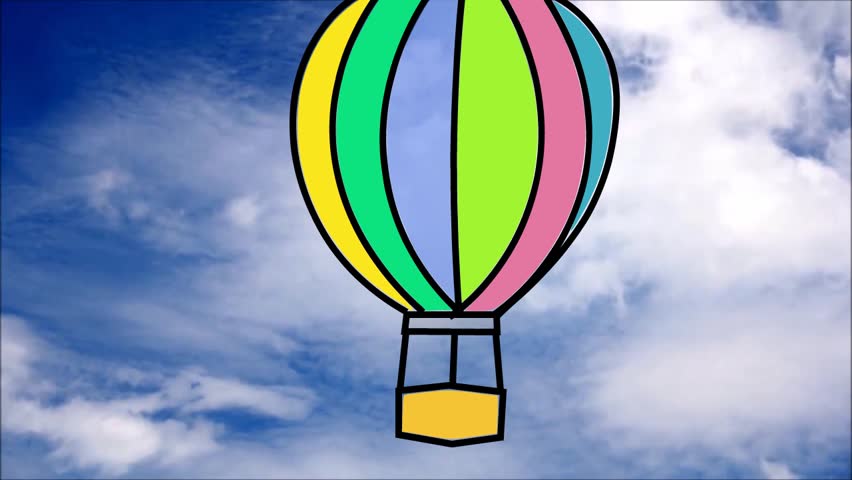 Animation of Moving Parachute Balloon Stock Footage Video (100% Royalty ...
