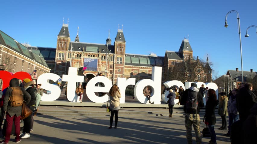 Stock video of amsterdam, netherlands-05 december, 2016: 4k tourists ...