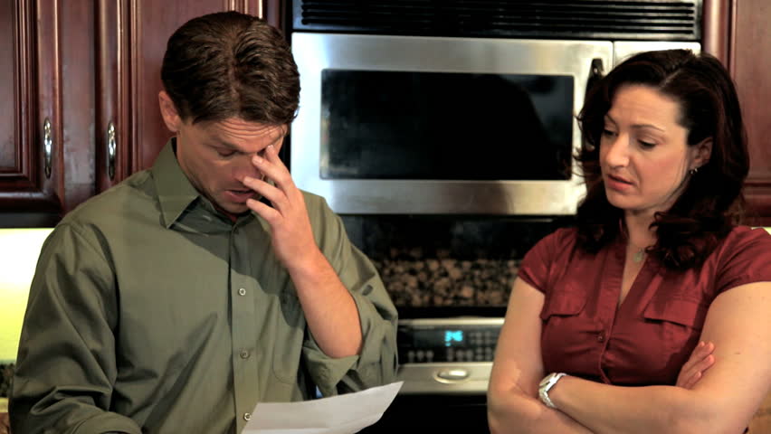 Married Couple Arguing Over Finances Stock Footage Video (100% Royalty ...