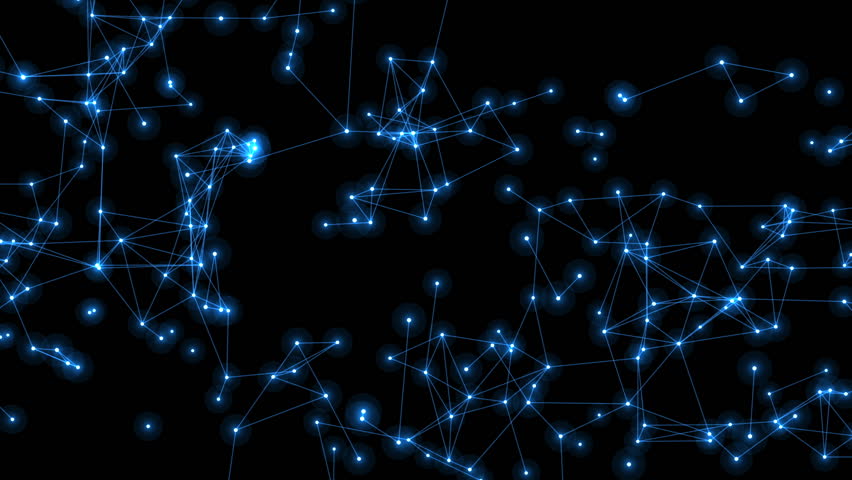 Networks Of Data Blue. An Abstract Representation Of Generic Nodes Of Data Along Various ...