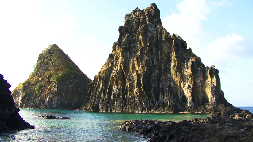 Stock Video Clip of Two Brothers Rock in Fernando de Noronha | Shutterstock