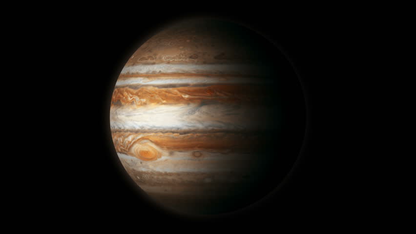 The Planet Jupiter With Distant Sun Background Stock Footage. A Photo ...
