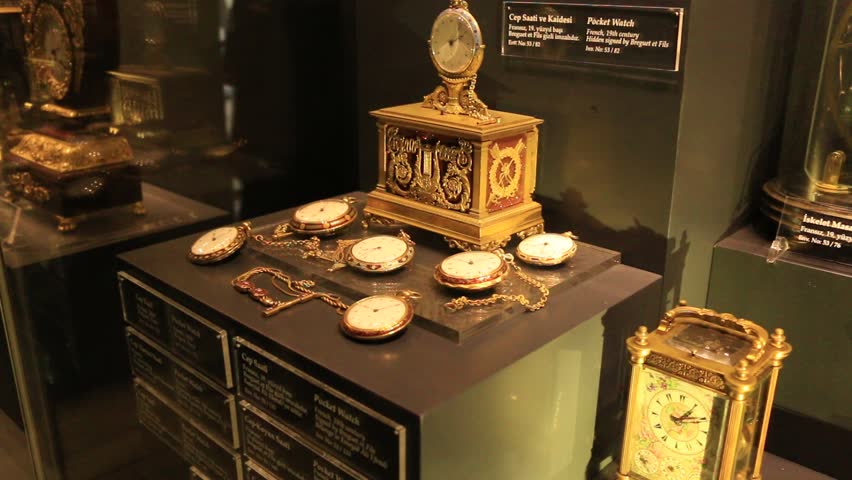 ISTANBUL, TURKEY, MARCH 22, 2016: Exhibition Of Ancient Clocks In The ...