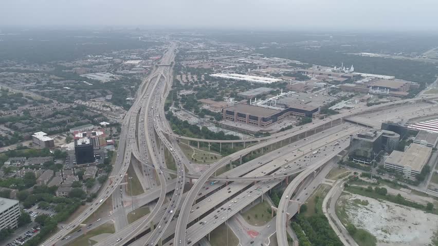 Stock Video Clip of First Five-Level Interchange Highway in Dallas ...
