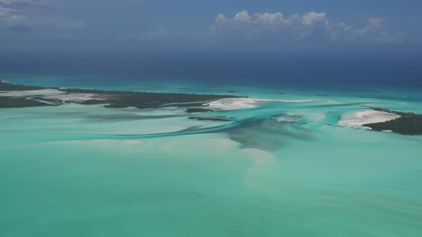 Exumas Bahamas Island Chain, Beautiful Afternoon AERIALS Of Colorful ...