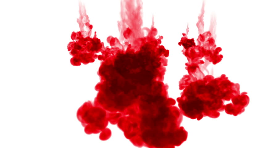 Red Color Flow In Water And Move In Slow Motion. Use For Inky ...