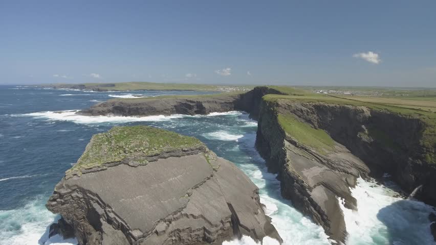 Aerial View Loop Head Peninsula In West Clare, Ireland. Kilkee Beach ...