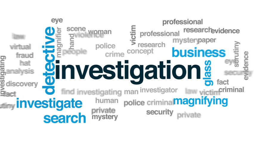 Investigation Animated Word Cloud, Text Stock Footage Video (100% ...