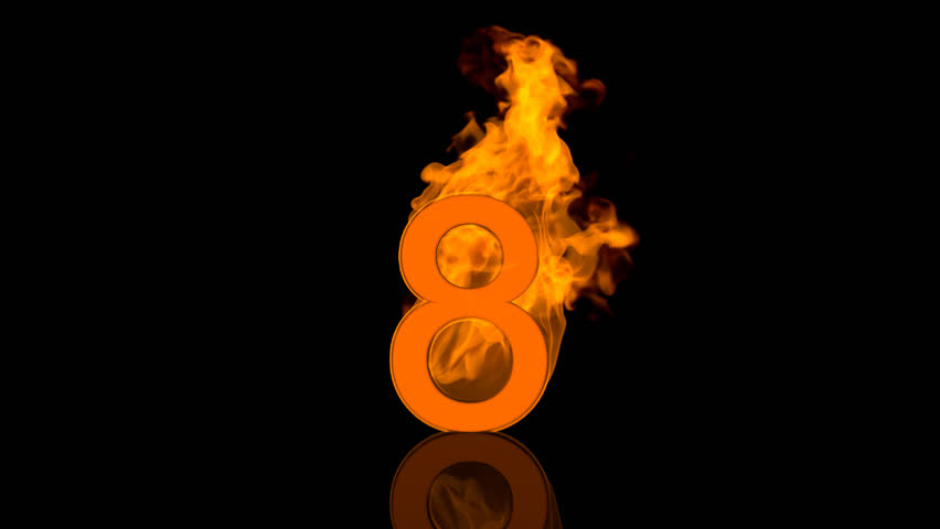 Fire Spreads Into The Number 8 Stock Footage Video 1353118 | Shutterstock