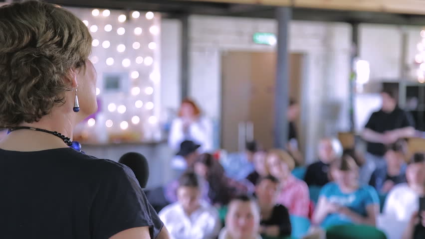 Woman Speaker at Business Conference Stock Footage Video (100% Royalty ...