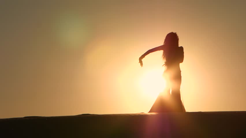 Dancer Dances Gracefully Against the Stock Footage Video (100% Royalty ...