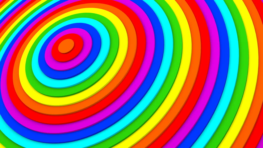 Rainbow Gradient Concentric Rings. Seamless Stock Footage Video (100% ...