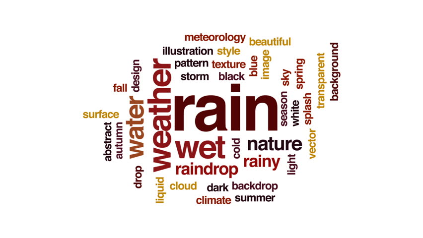 Water Word Letters Projection On Waterfall Rain Stock Footage Video ...