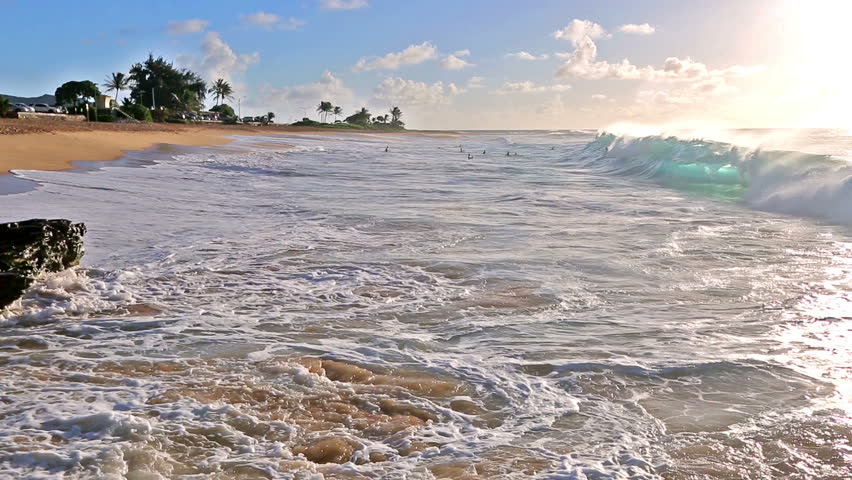 Waves Crashing on the Beach in Honolulu, Hawaii image - Free stock ...