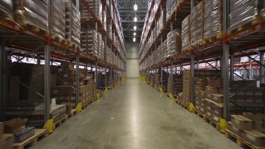 Warehouse Interior 3d Loopable Animation. Camera Is Moving Forward ...