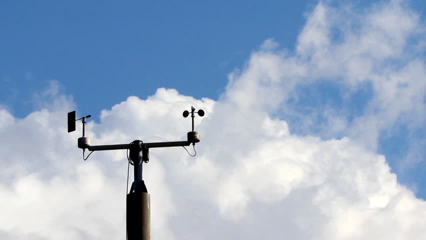 Stock video of wind and weather description: small weather station ...
