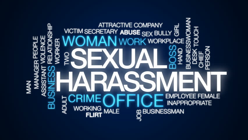 Stock Video Clip of Sexual harassment animated word cloud, text design ...
