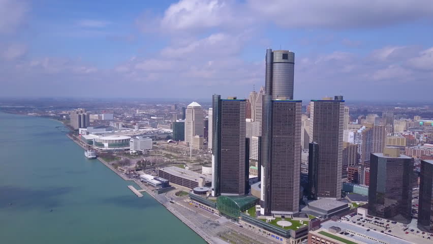 Stock Video Clip of CIRCA 2010s - Detroit, Michigan - Aerial | Shutterstock
