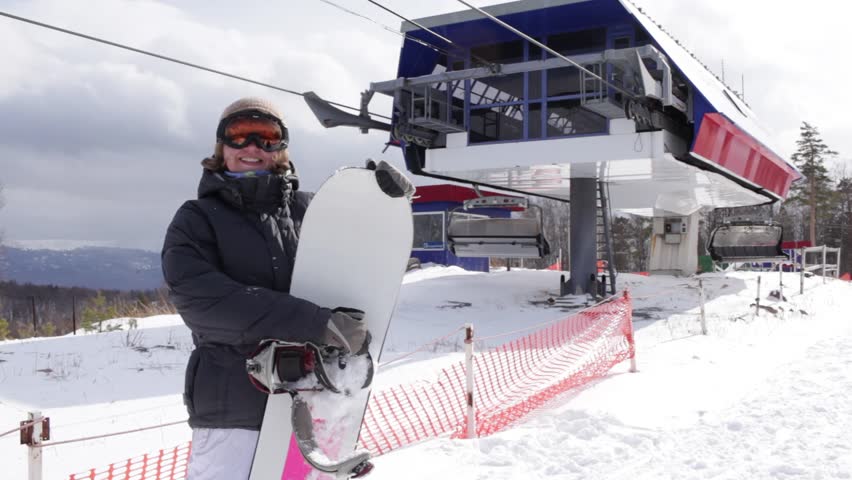 The Ski Lift Operates At The Ski Resort Inside The Station. Close-up ...