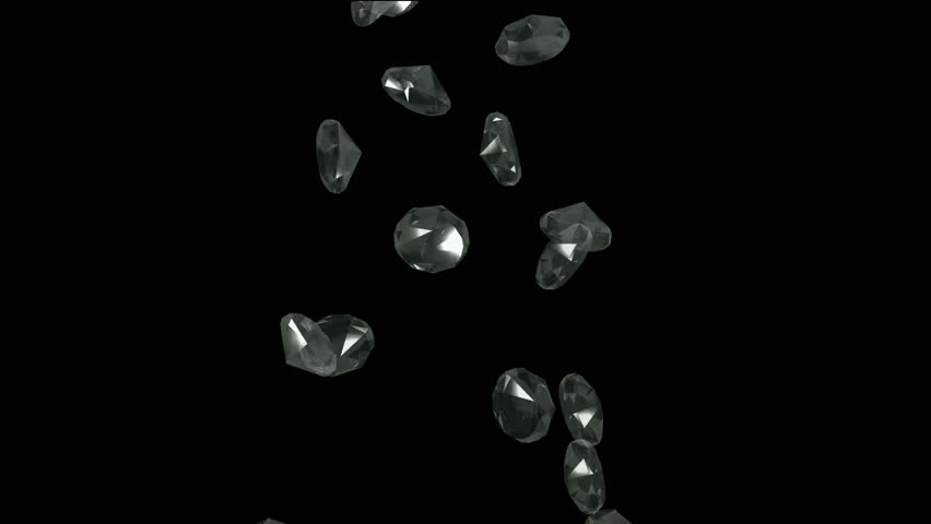 Falling Blue Diamonds On Black Background. HQ Seamless Looping ...