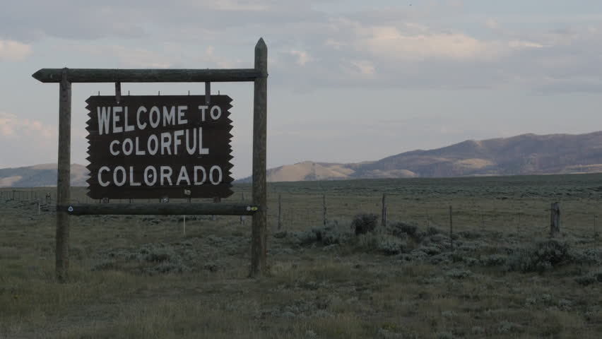 Welcome To Colorado Sign On Highway 125 At Colorado Wyoming Border ...