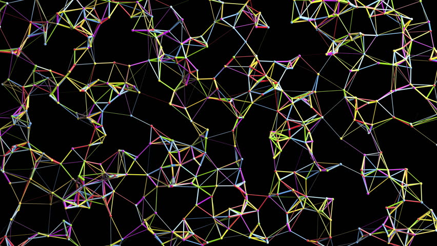 Multicolored Atomic Network Formation, Abstract Stock Footage Video ...