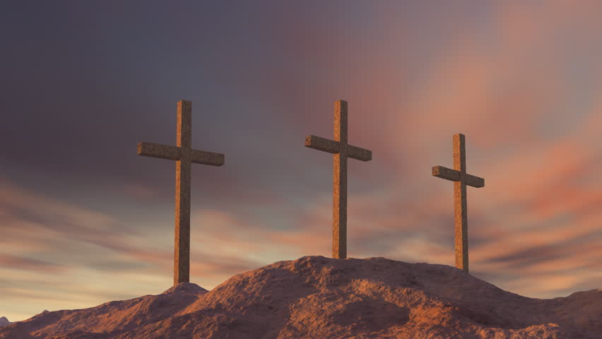 Three Cross On Calvary Hill Stock Footage Video (100% Royalty-free ...