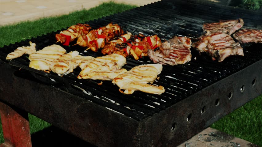 Stock Video Clip of 4K Grill, Chicken Barbecue. Picnic | Shutterstock