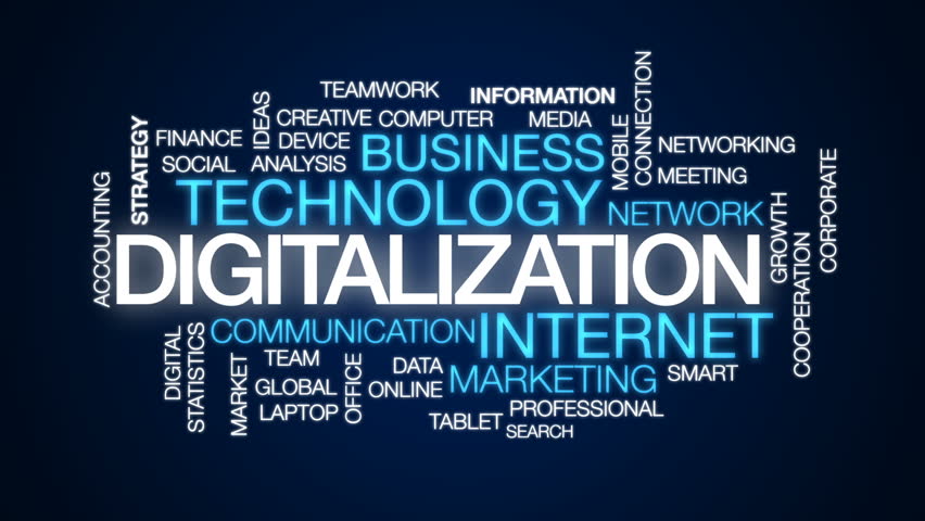Digitalization Animated Word Cloud, Text Stock Footage Video (100% ...