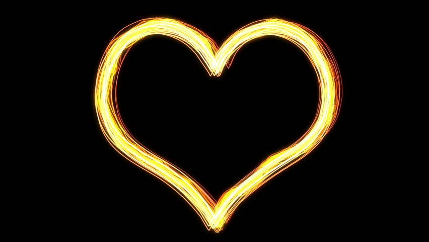 Heart Art Animation On A Black Background. 1080p. Stock Footage Video ...