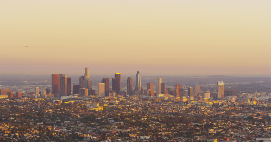 Dtla Skyline View at Sunset Stock Footage Video (100% Royalty-free ...