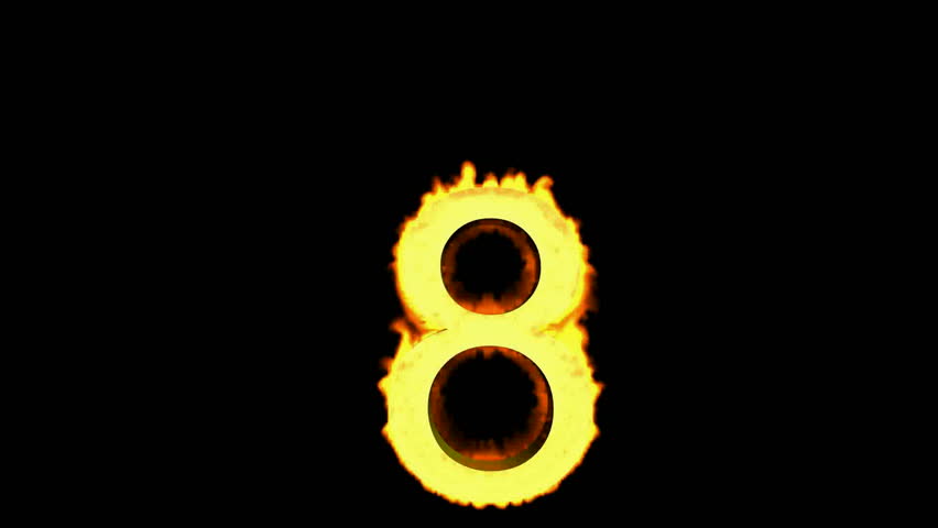 Burning Numbers 8,flames On Black Stock Footage Video (100% Royalty ...