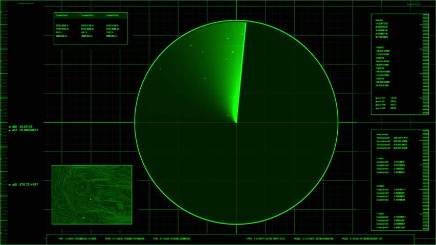 Radar Blip Screen, Digital (30fps). Loop Of A Radar Screen Displaying ...