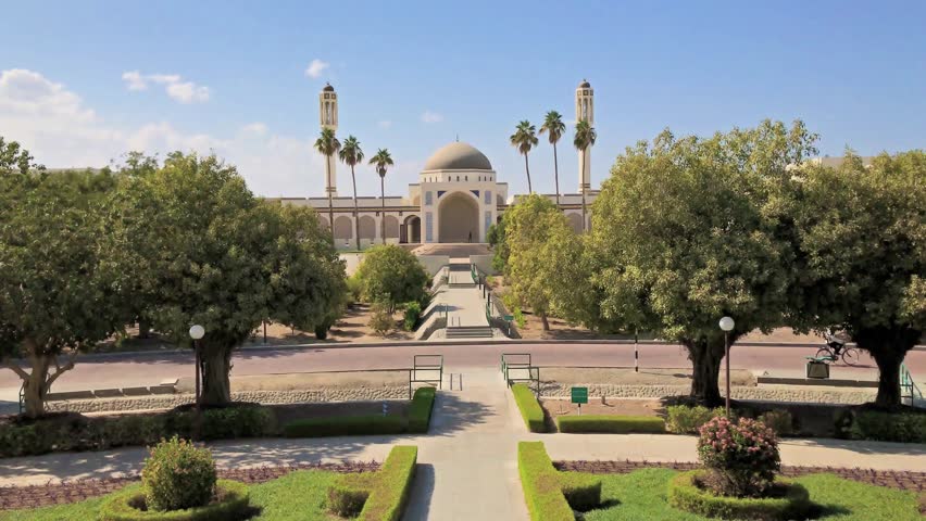 Aerial Time Lapse Of A Beautiful Bawshar Mosque At Sunset In Muscat ...